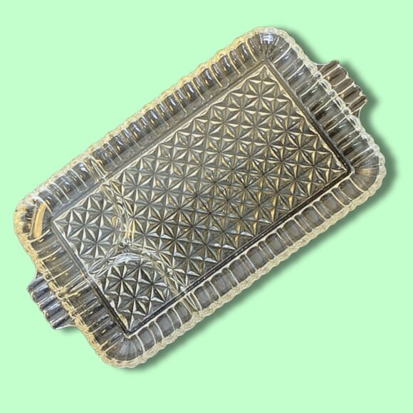 Dining | Vintage Clear Glass Three Pocket Serving Tray | Poshmark